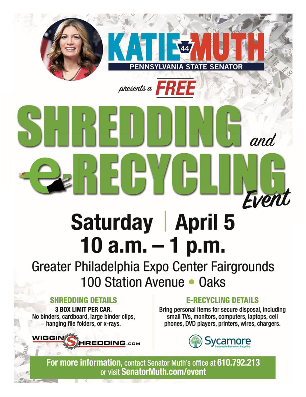 Free Shredding & E-Recycling Event - Senator Katie Muth